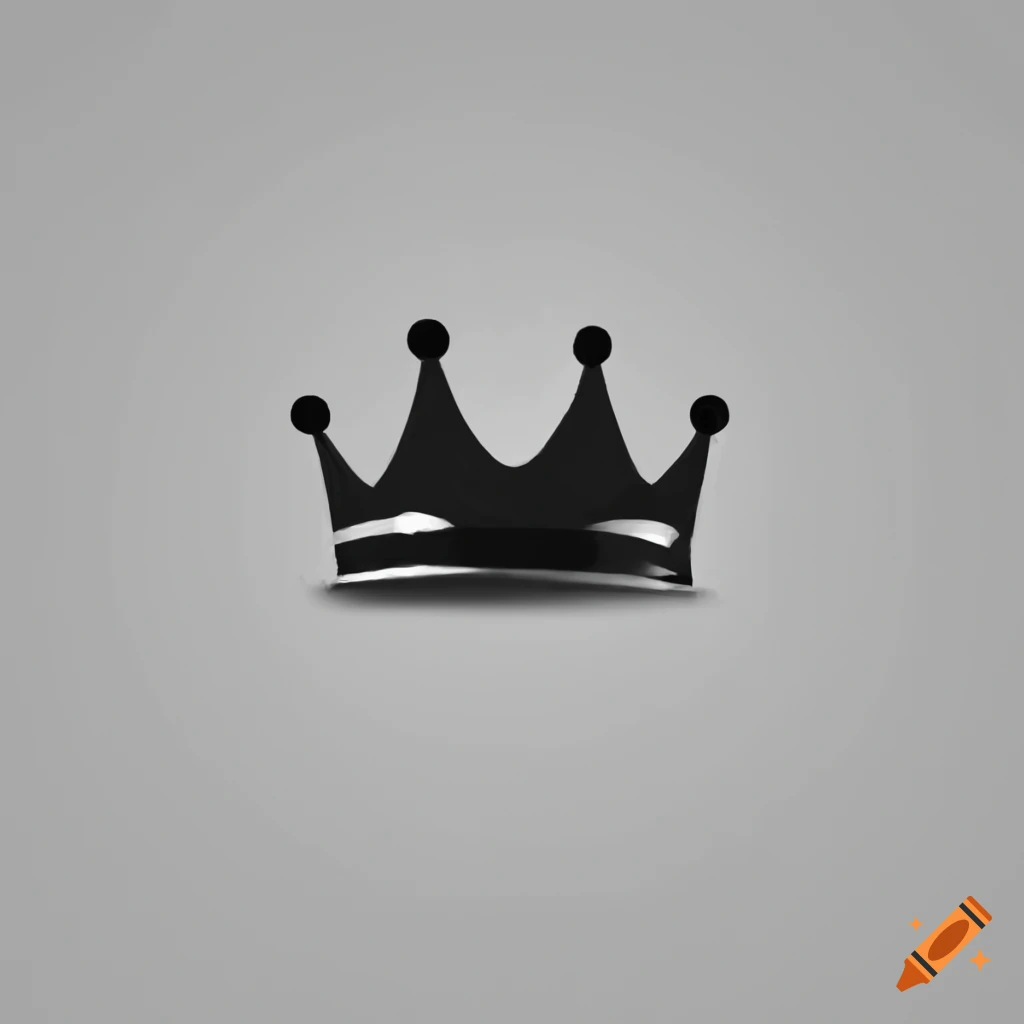 Simple black and white drawing of a crown on Craiyon
