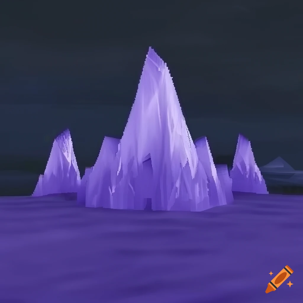Chroma tundra landscape from super mario 64 on Craiyon