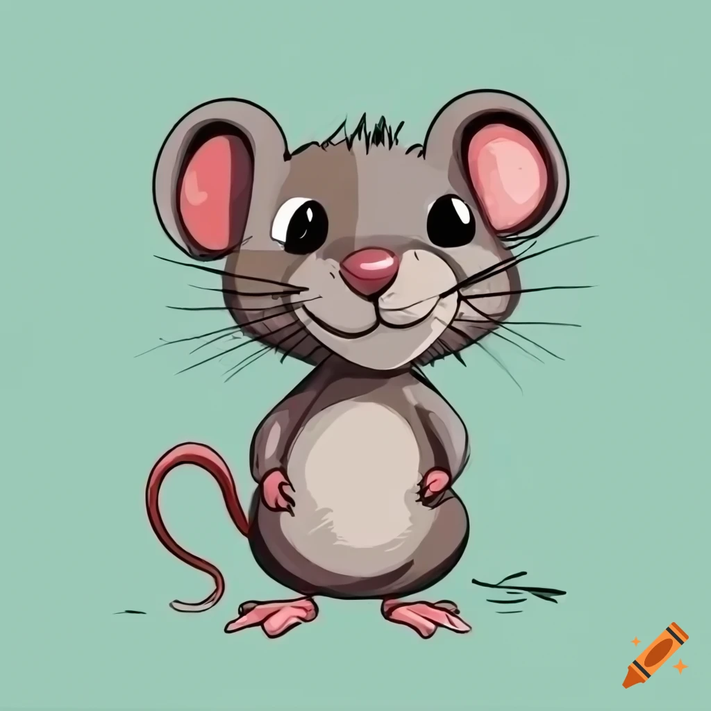 Cartoon-like drawing of a mouse on Craiyon