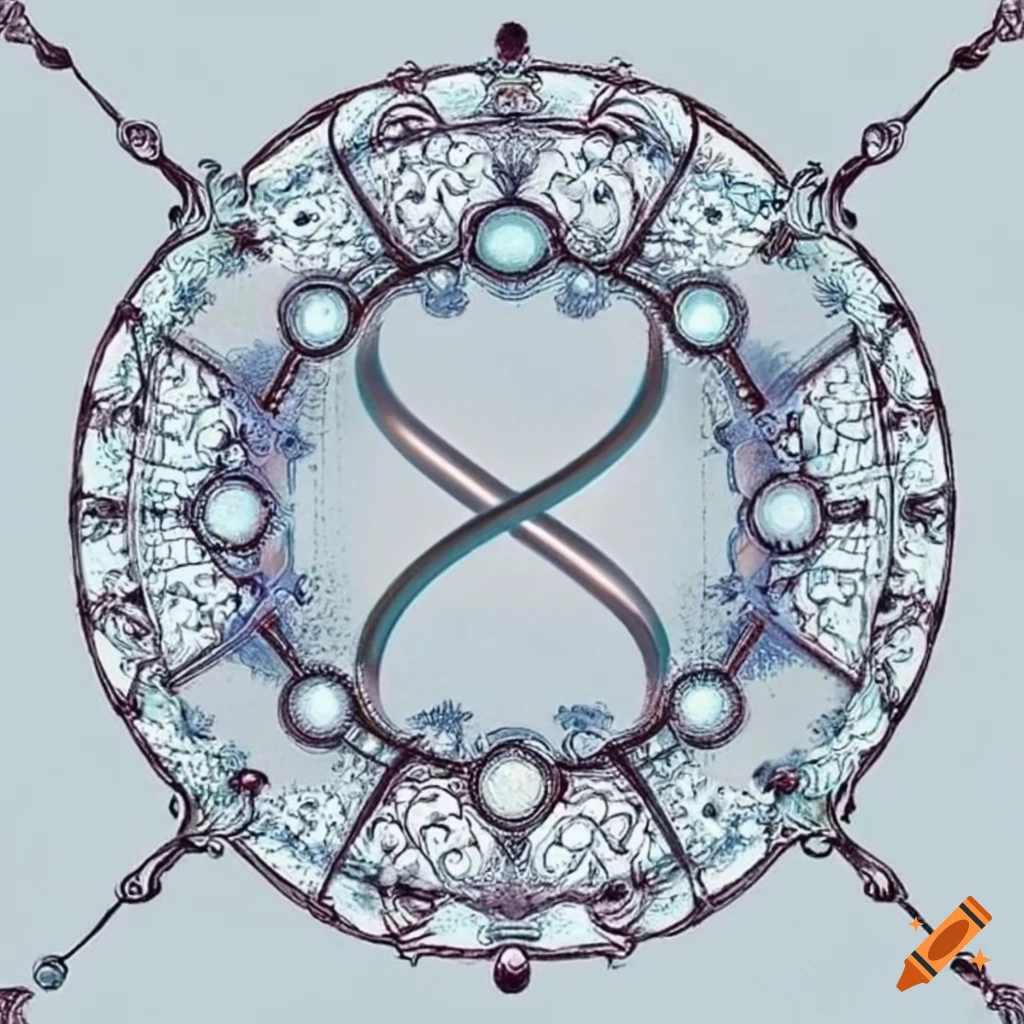 Infinity sign intertwining with a delicate crown surrounded by star ...