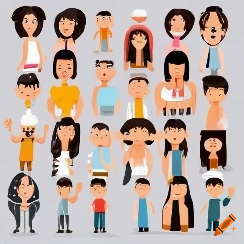 Various avatars depicting different work profiles with minimalist ...