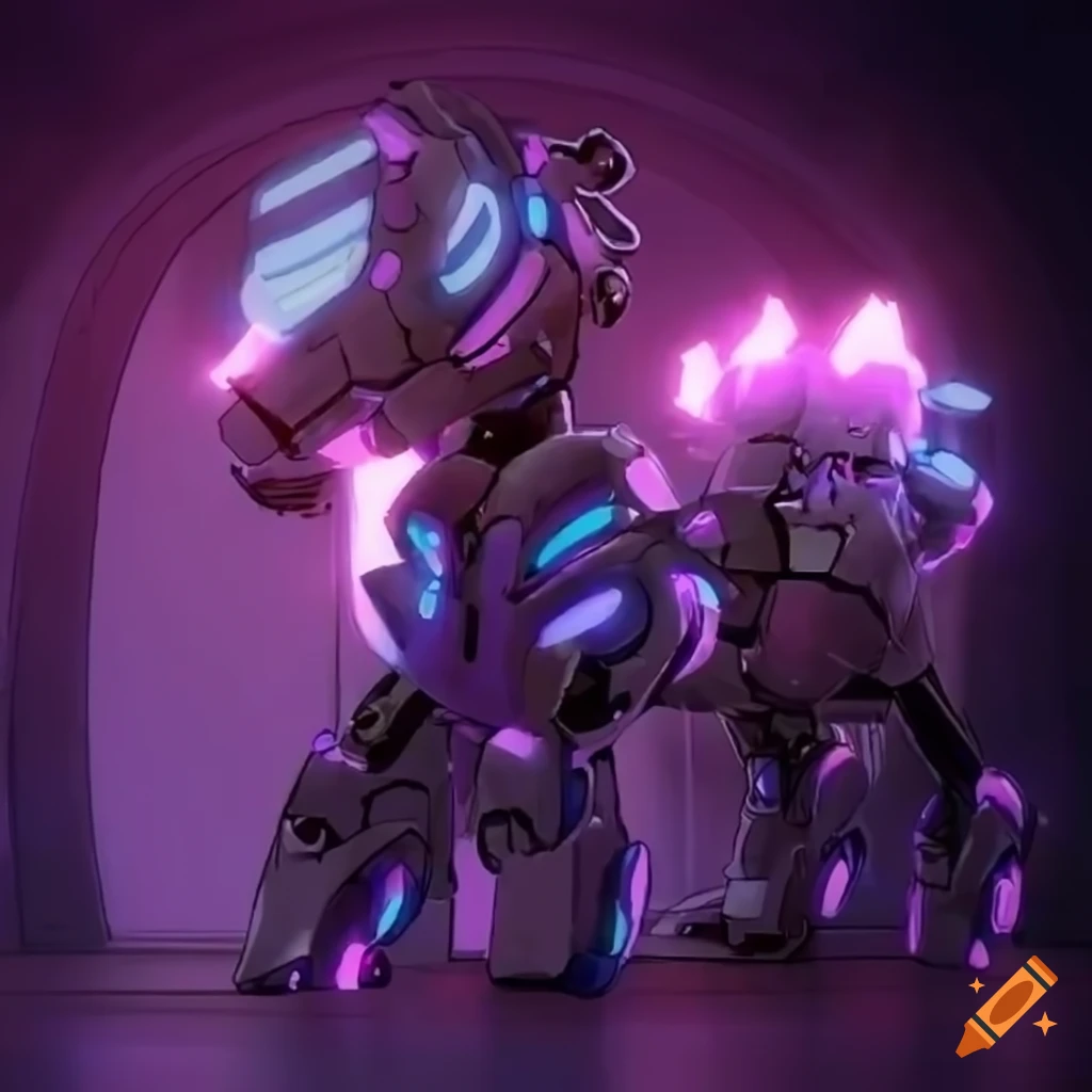 Detailed my little pony mech rendering suitable for animations on Craiyon
