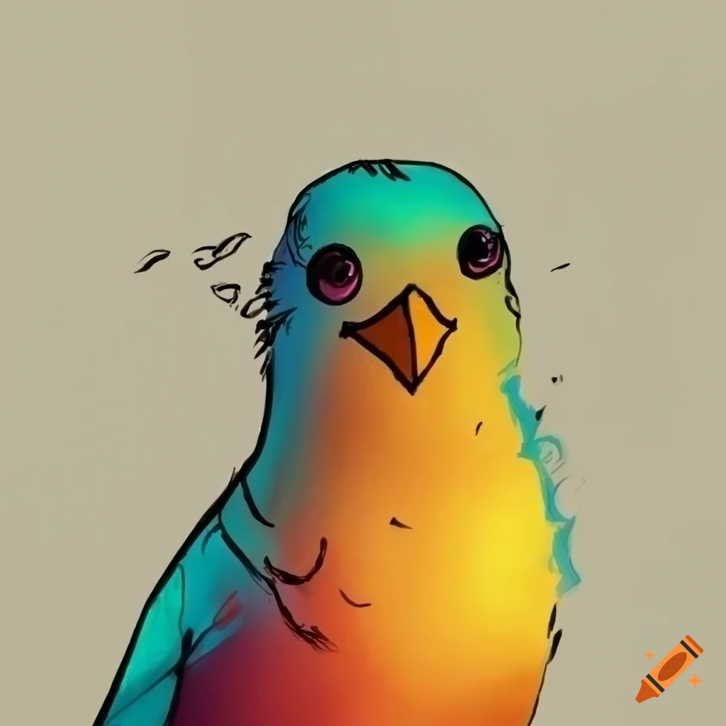 Badly drawn bird illustration on Craiyon