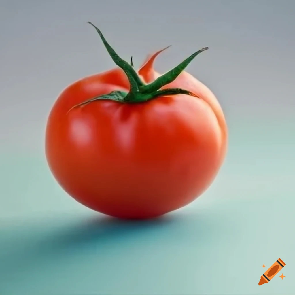 Fresh red tomatoes on a white table on Craiyon