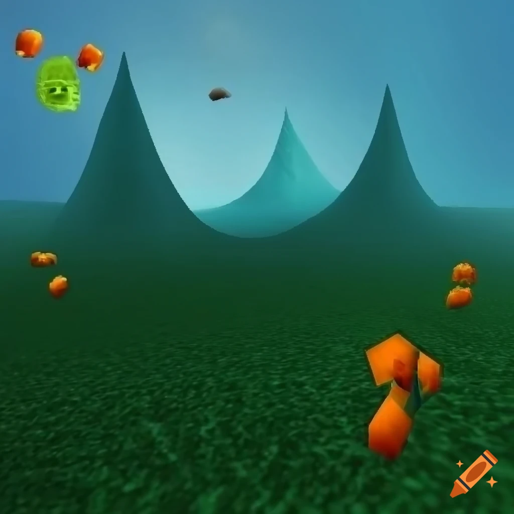 Super mario 64 the lost spikes landscape on Craiyon