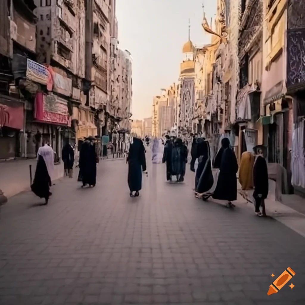 Middle eastern city with muslim residents on Craiyon