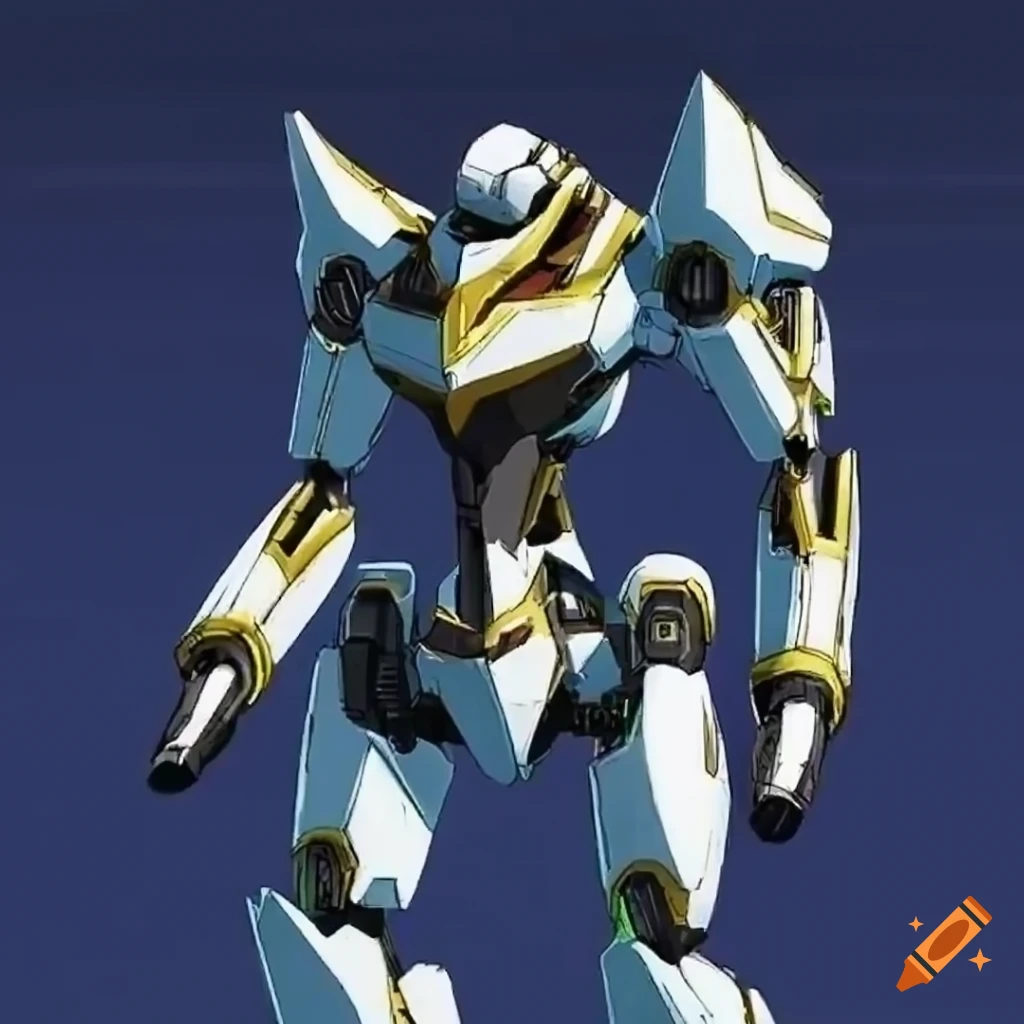 Detailed athletic light mech design in code geass with intricate ...