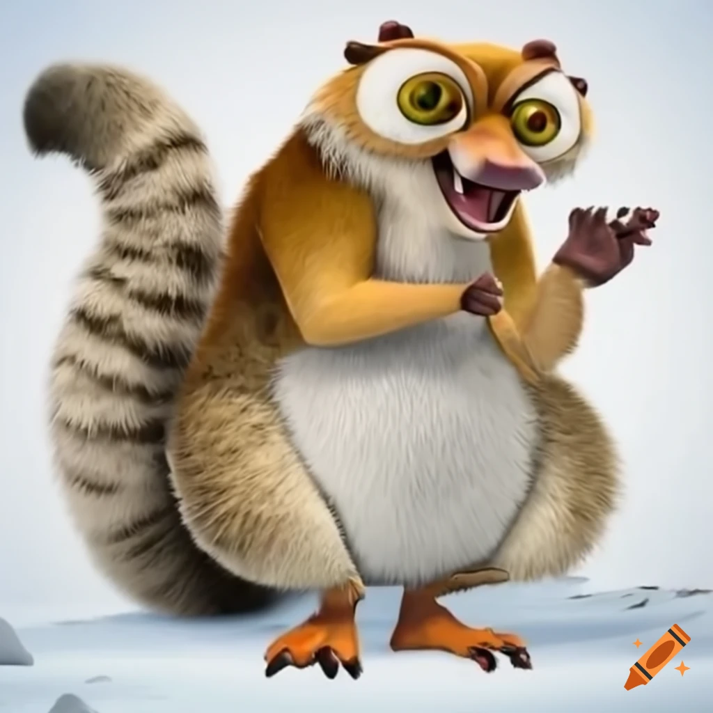 Funny crossover of scrat from ice age and mort from madagascar on Craiyon