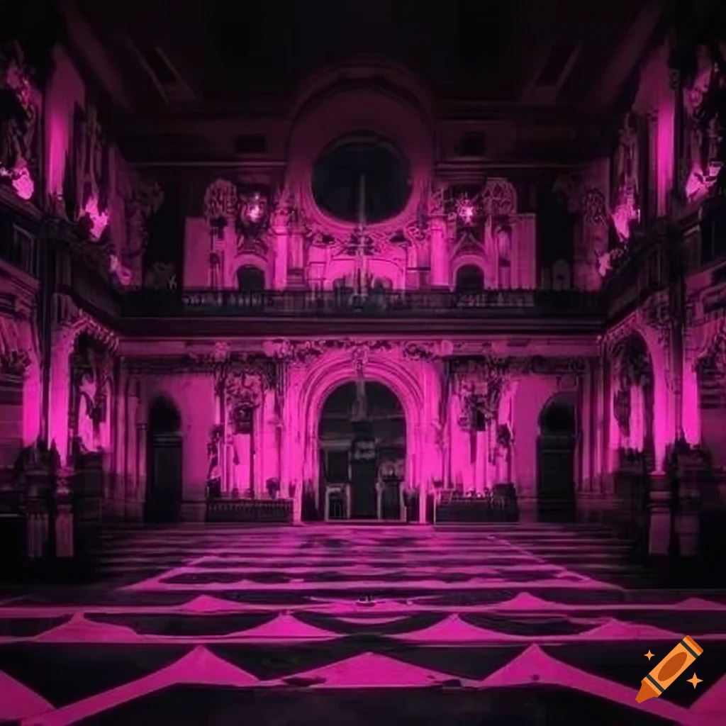 Pink and black star palace hall on Craiyon