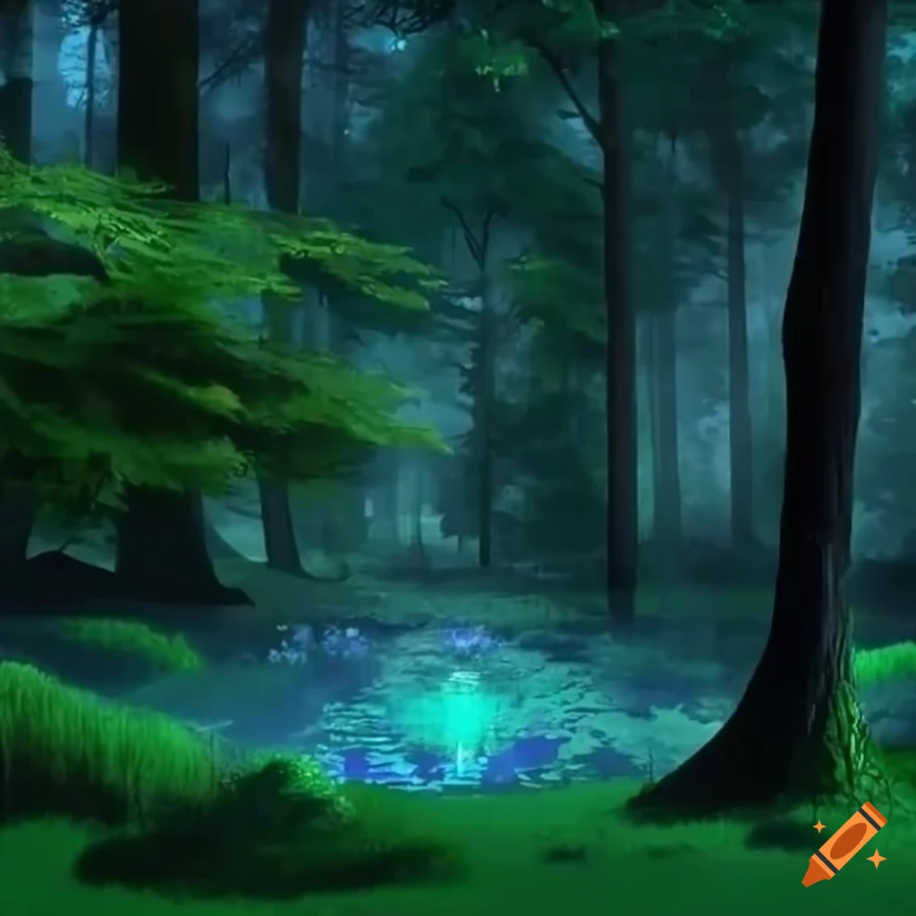 Enchanting forest with a majestic Black Labrador Retriever under the ...