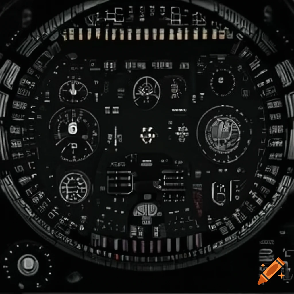 Pilot's view of cockpit dials on Craiyon