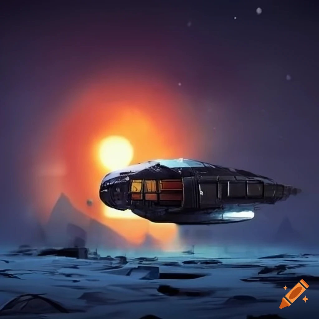 Solar punk spaceship on Craiyon