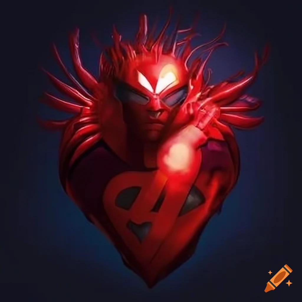 Superhero heart character illustration on Craiyon