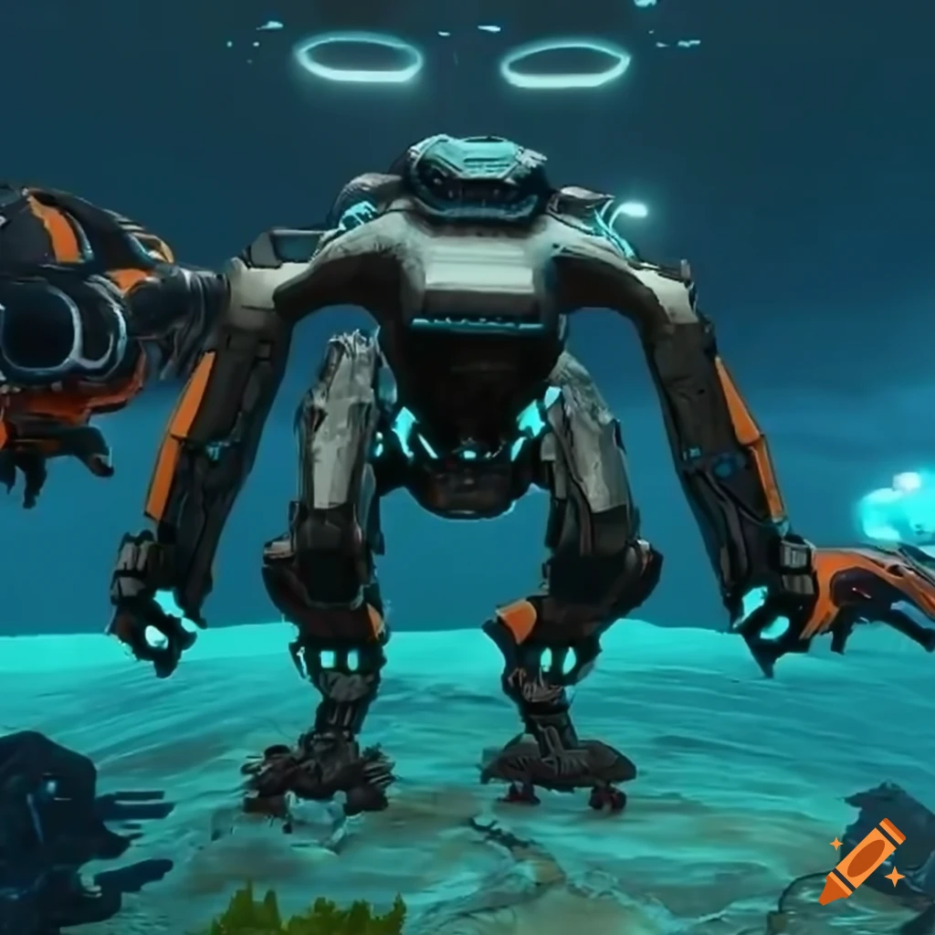 Sleek and powerful mech from subnautica series on Craiyon