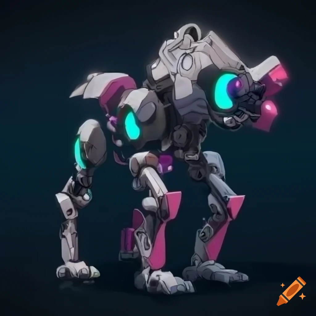 Detailed my little pony mech rendering suitable for animations on Craiyon