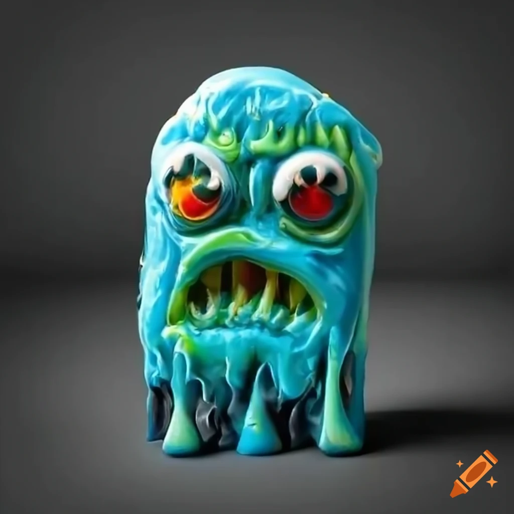 Colorful melted soap monster on Craiyon