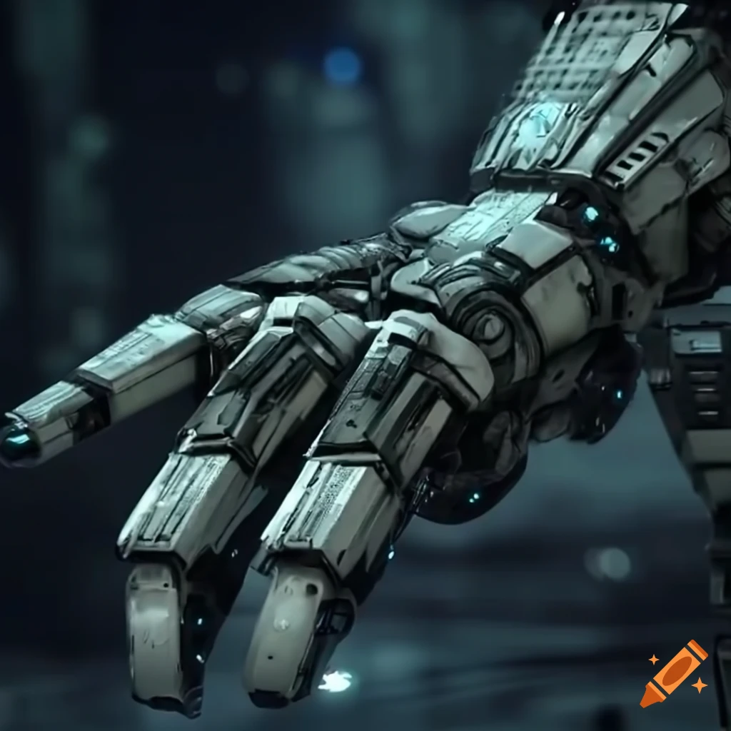 Close-up of 8k full resolution mech hand with epic, streamlined ...