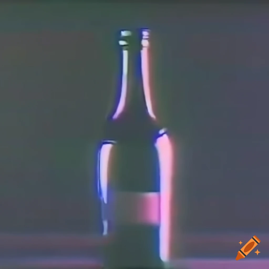 Vintage 80s vhs footage of a wine bottle on Craiyon