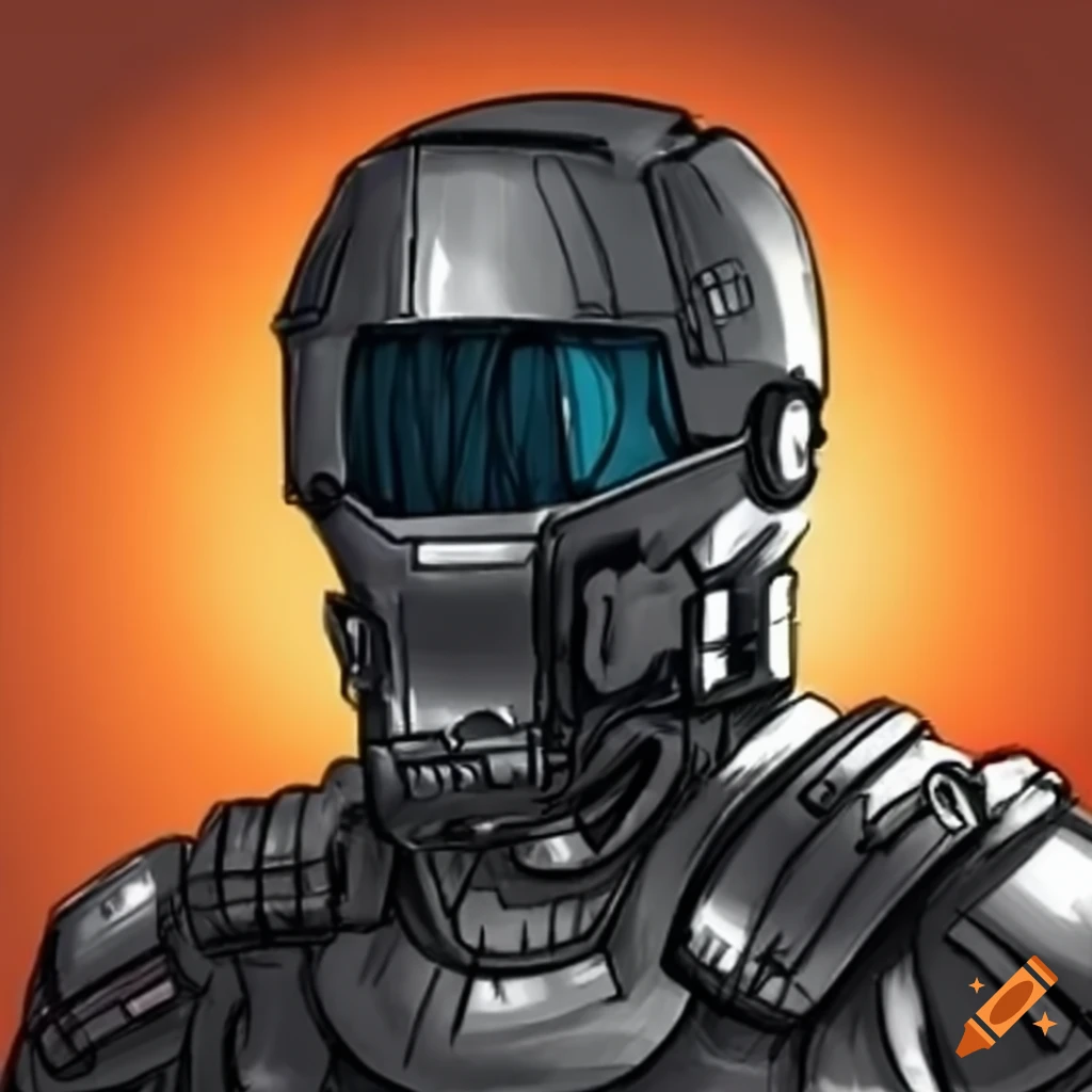 Sketch of a full body metal mobility and utility suit on Craiyon