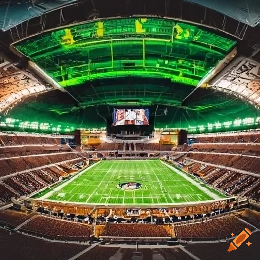 Nfl football stadium with green field on Craiyon