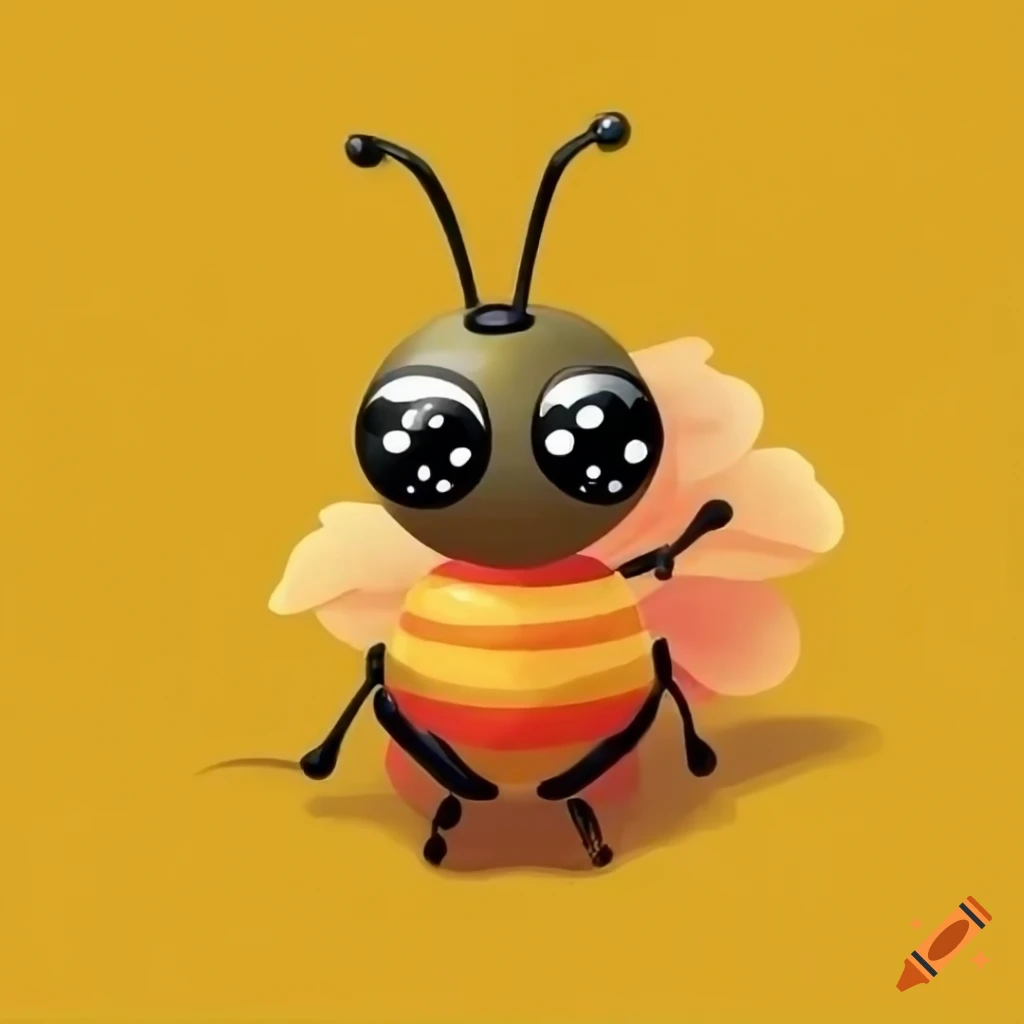 Colorful bee character in japanese animation style on Craiyon