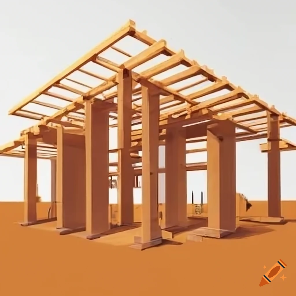 House foundation structure construction on Craiyon