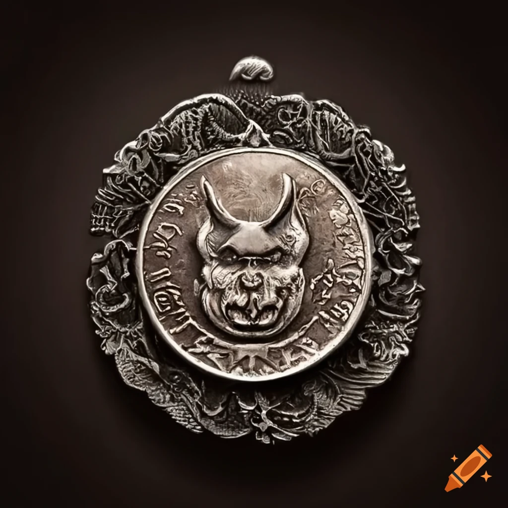 Vintage silver coin with unique design on Craiyon