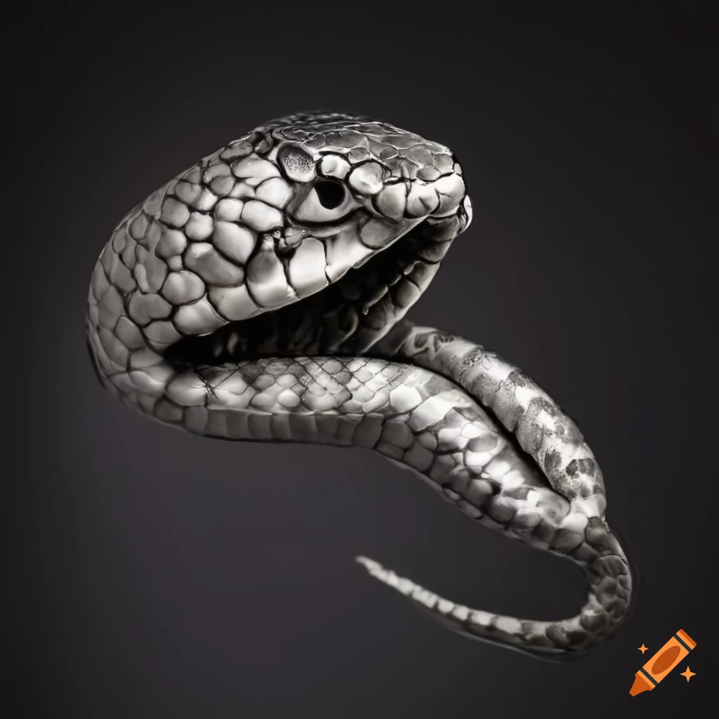 Silver snake tongue sculpture on Craiyon