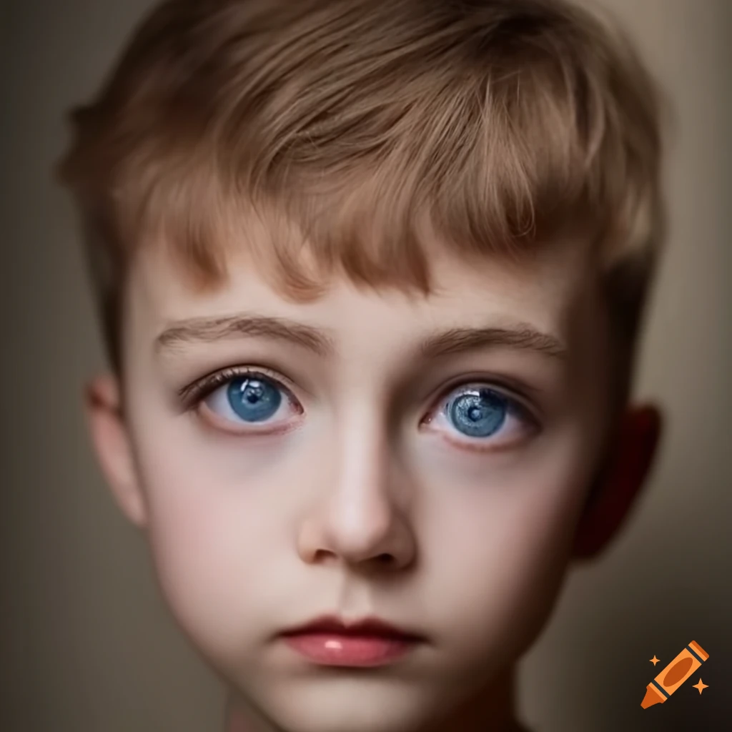 Innocent face looking solemnly into the lens on Craiyon