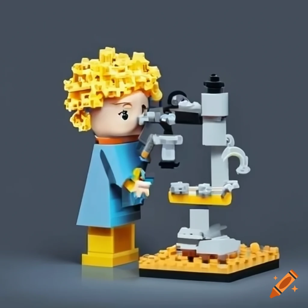 The little prince with a lego electron microscope experiment on Craiyon
