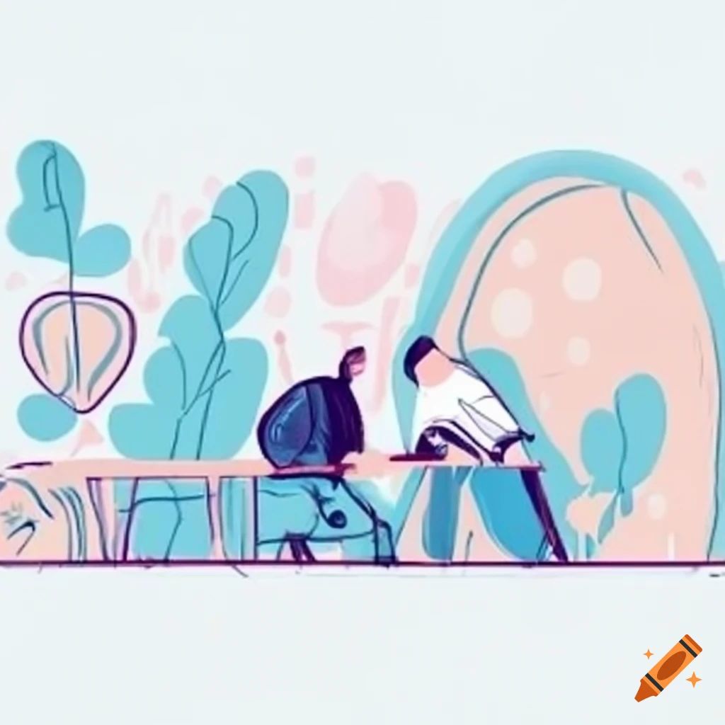 Simplistic cartoon of a husband drawn with lines on Craiyon