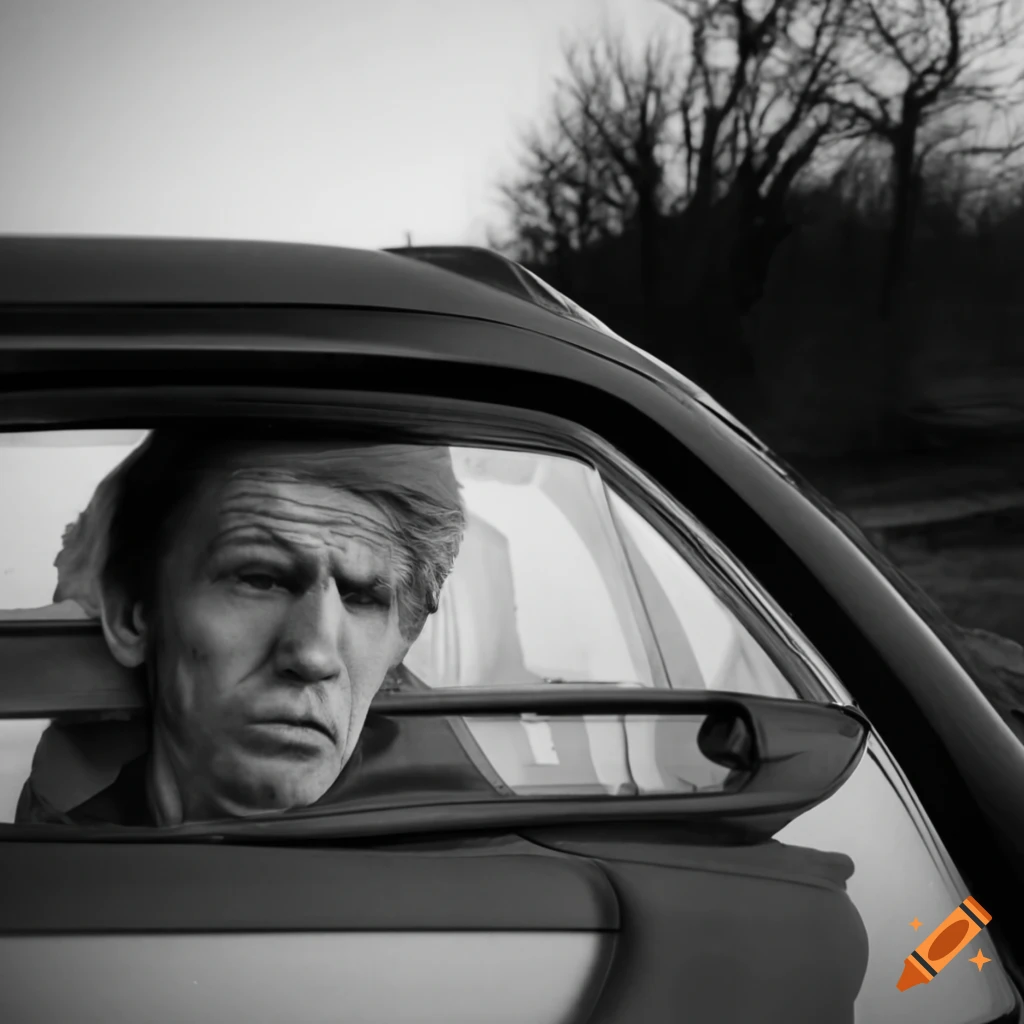 Man in a car on Craiyon