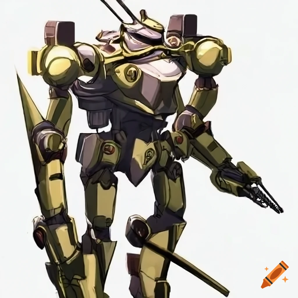 Light mech design inspired by code geass with a female twist on Craiyon