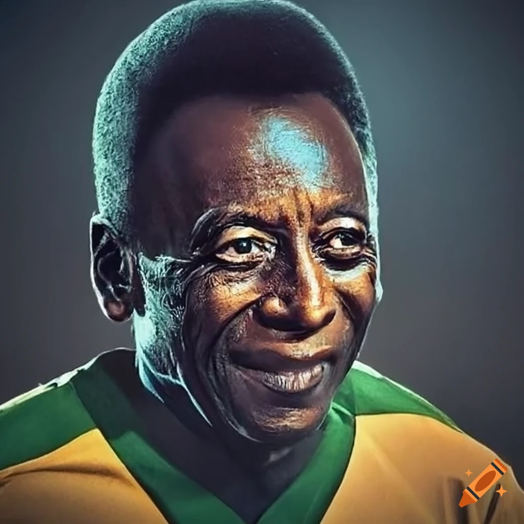 Portrait of the brazilian legend pele on Craiyon