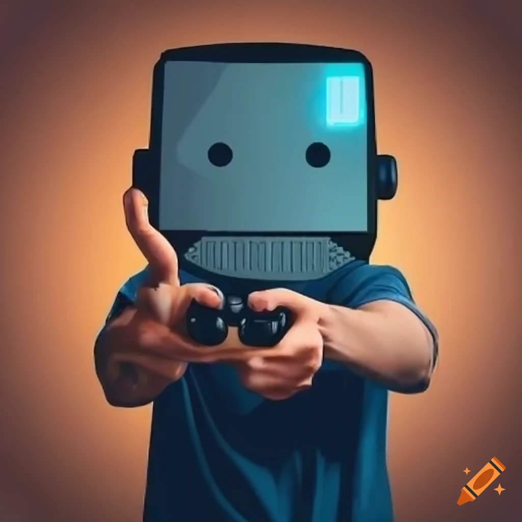 Man with TV head holding a video game controller on Craiyon