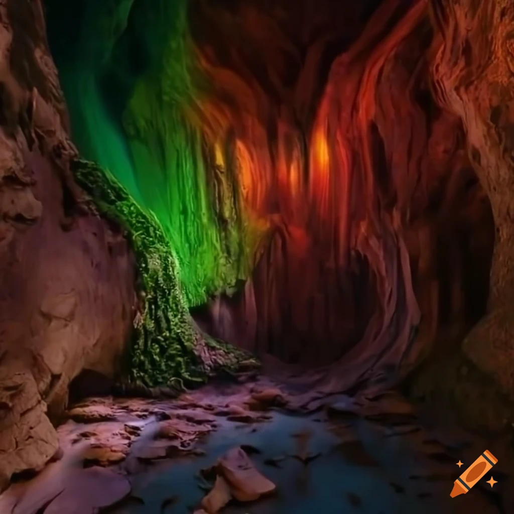 Vibrant alien village nestled in a ravine with 4k resolution on Craiyon