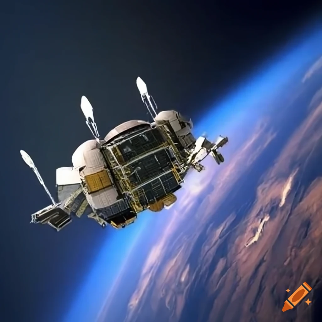 Eagle transporter spacecraft hovering over london cityscape on Craiyon