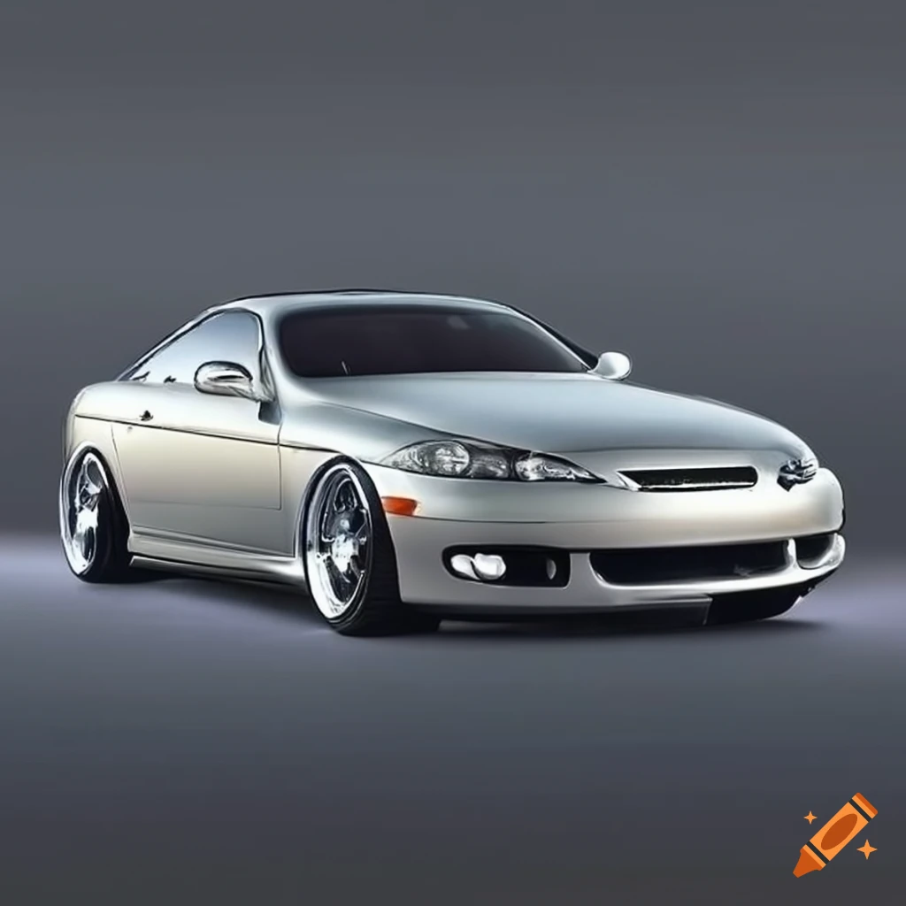 Silver lexus sc400 with a spoiler on Craiyon