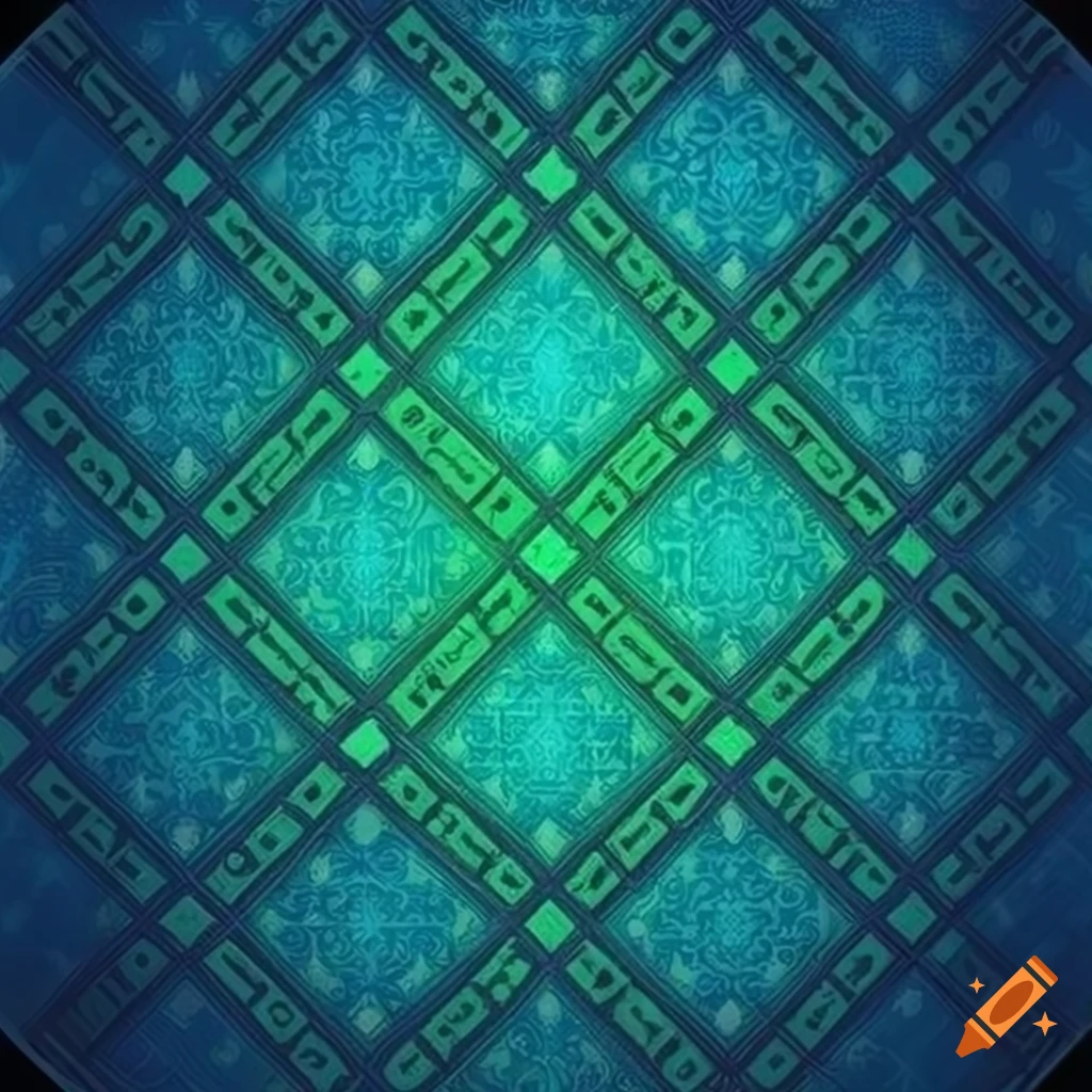 Blue and green nordic viking design on Craiyon