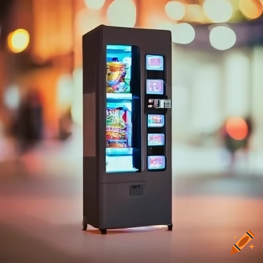 Modern vending machine with interactive screen on Craiyon