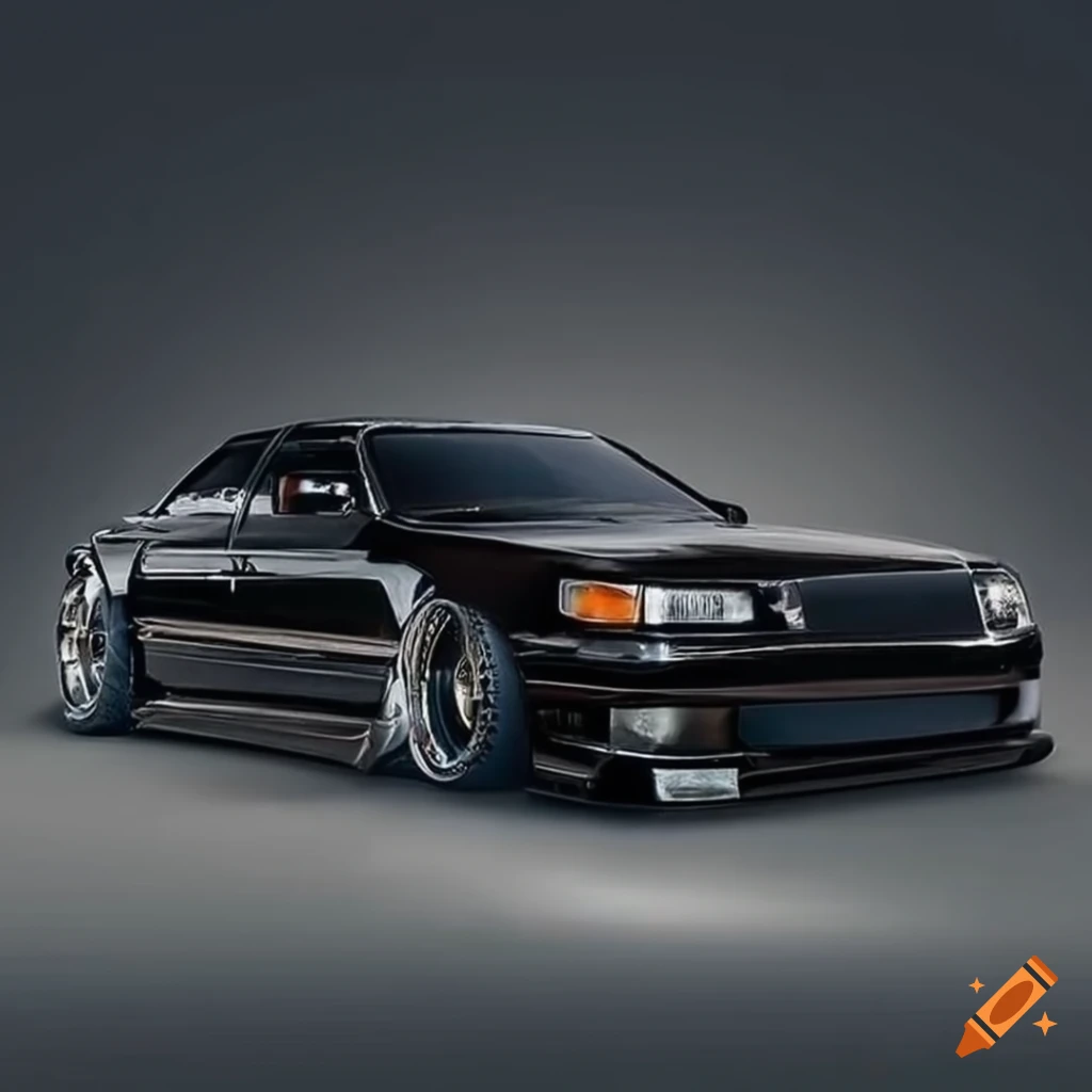 Sleek customized black Toyota Chaser with powerful engine and ...