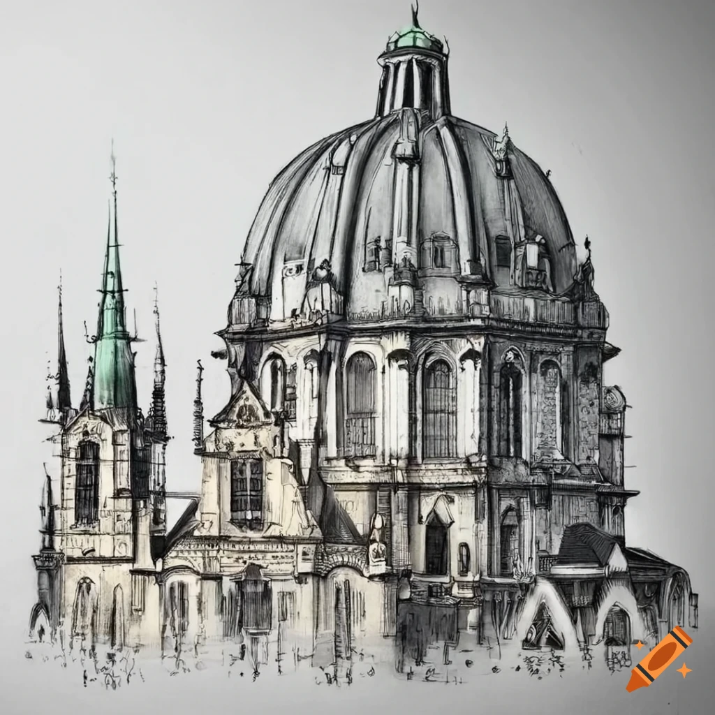 Intricate pencil drawing of Prague on Craiyon