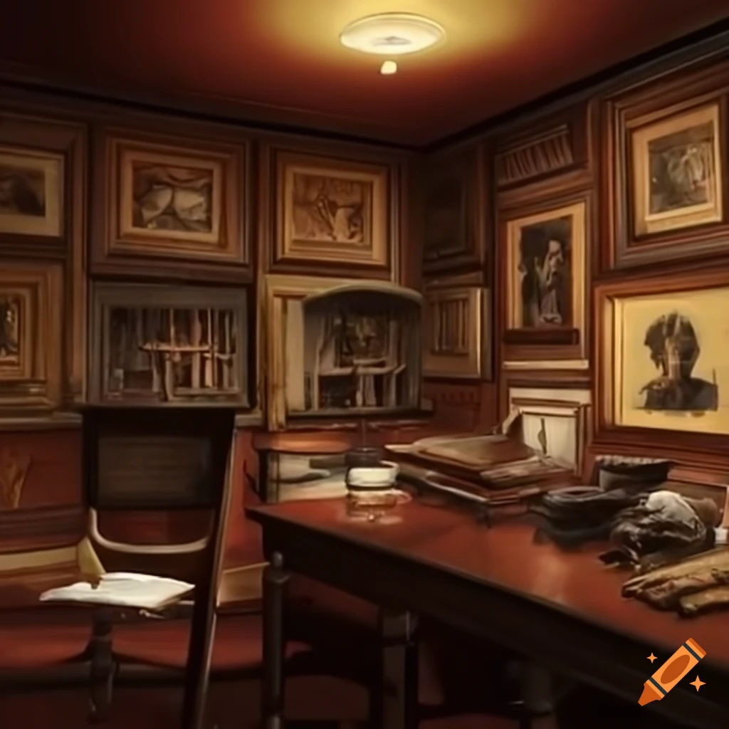 Harry houdini's office zoom background on Craiyon