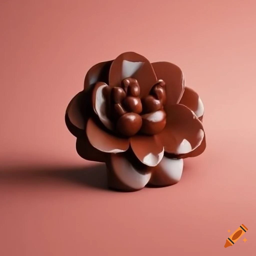 Chocolat en forme de la fleur le Camellia couleur chocolat on Craiyon
