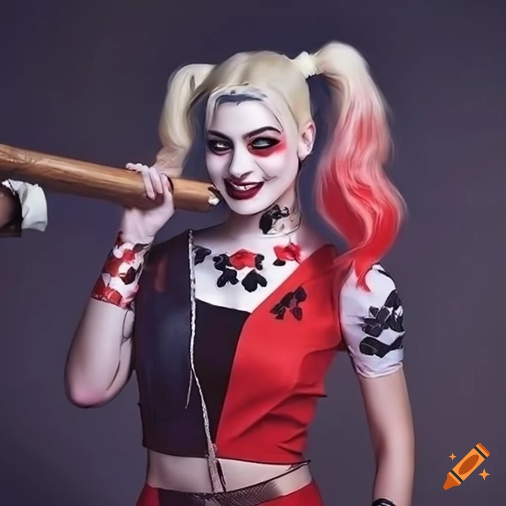 Harley quinn cosplay in eastern asian mythical fantasy robes on Craiyon