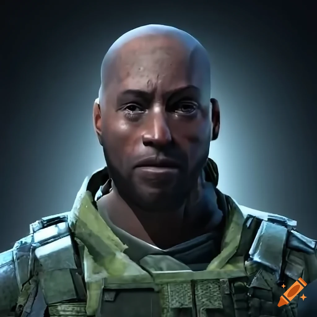 Light-skinned man engaged in warfare in Call of Duty game on Craiyon