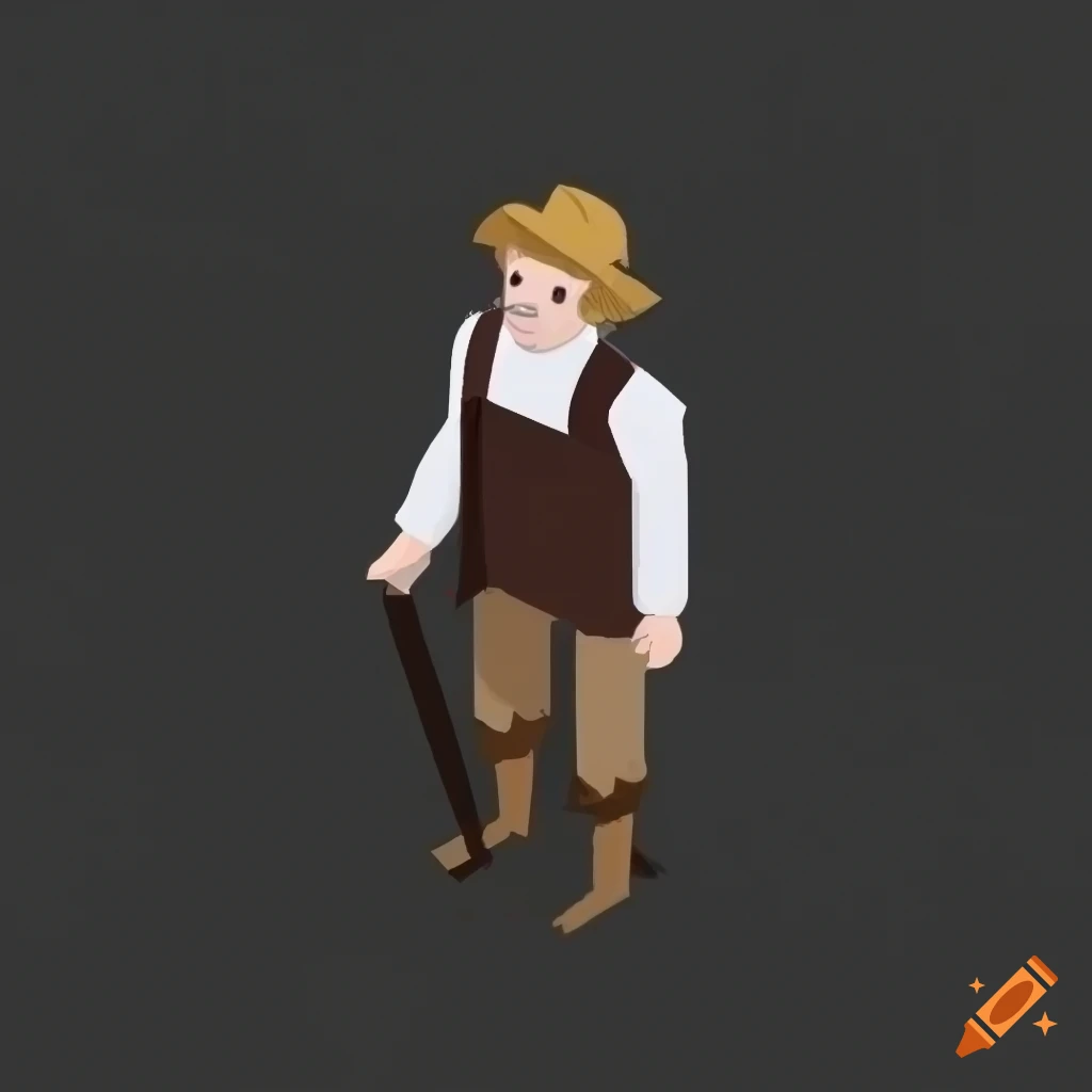 Isometric farmer character spritesheet walking in 4 directions in dark ...