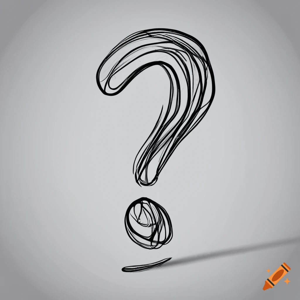 Simple single line sketch of an exclamation mark on white background on ...