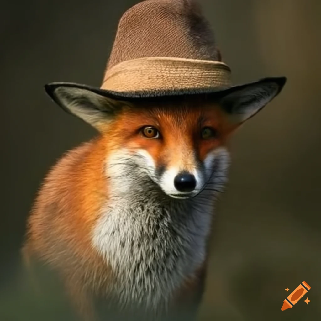 Fox wearing a hat on Craiyon