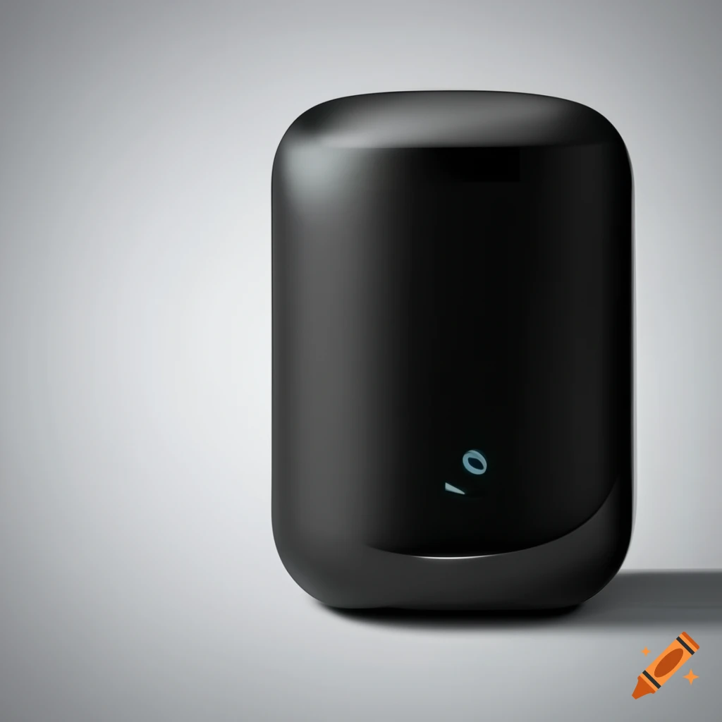 Modern smart device made of sleek black metal on Craiyon